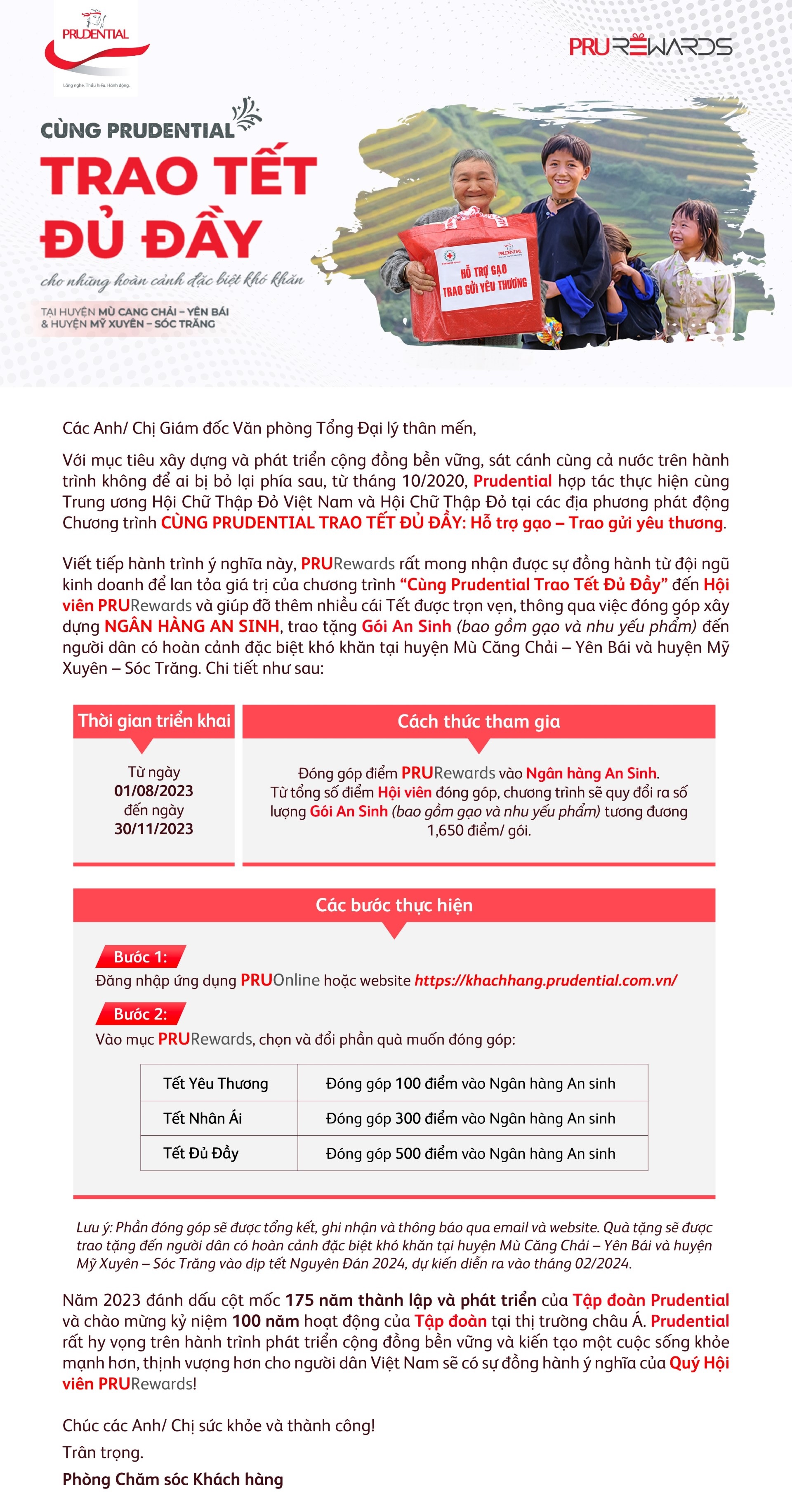 Prudential khuyến khích các khách hàng VIP cùng chung tay chia sẻ những ...